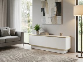 TV stolek ALVIN 135 cm, bílá/zlatá
