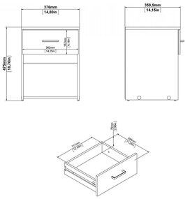 Noční stolek Sid, dub sonoma