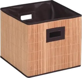 MSV skládací úložný box bambus/černý / 32 x 31 cm