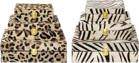 Zebra Bijoux box z hovězí kůže (sada 3ks) - 25,5*25,5*8cm