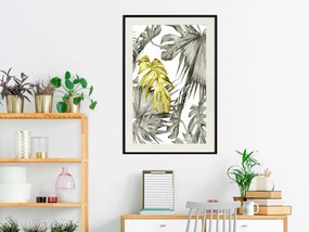 Plakát Zlatá příroda - kompozice v tropických listech monstery s zlatým nádechem