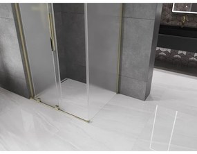 Mexen Velar L, sprchový kout s posuvnými dveřmi 120 x 110 cm, 8mm sklo námraza, zlatá lesklá, 871-120-110-33-50