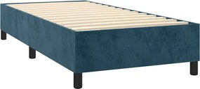 Box spring postel s matrací a LED tmavě modrá 100x200 cm samet 3139611