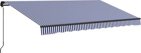 Skládací balkonová markýza Outsunny s ručním kličkou, 400 x 300 cm, UV30+ sluneční markýza s úhlem 45-85°, voděodolná markýza pro balkon, nástěnná úpr