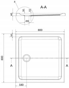 CERSANIT sada B152: sprchový kout ARTECO 80x80x190 cm, průhledný, chrom + slim sprchová vanička TAKO, S601-115