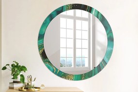 Kulaté dekorativní zrcadlo Emerald marble fi 90 cm
