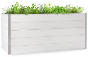 Nova Grow, zahradní záhon, 195 x 91 x 100 cm, WPC, dřevěný vzhled, bílý