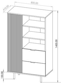 Gib Meble Regál Nubia R1D2SZ Barva: Černá