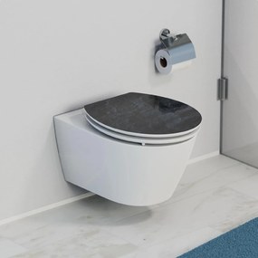 Eisl Sanitär WC prkénko MDF Soft Close Black Stone High Gloss 80535
