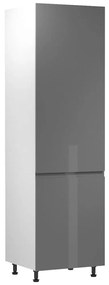 ASPEN gr | skříňka D60ZL pro vestavnou lednici | LEVÁ | šedá lesk