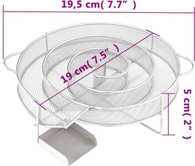 Generátor studeného kouře kulatý 19,5 cm nerezová ocel 30249