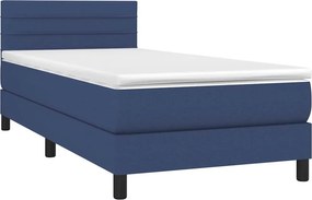 Box spring postel s matrací modrá 80x200 cm textil 3140095