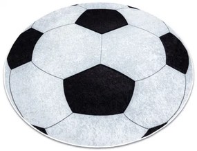Dywany Luszczow Dětský kusový koberec JUNIOR 51553.802 pratelný kulatý  Fotbal pro děti protiskluz, černý / bílá Rozměr koberce: 100 cm KRUH
