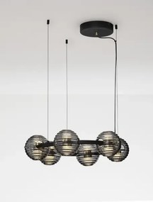 LED stmívatelný černo-zlatý moderní lustr Las
