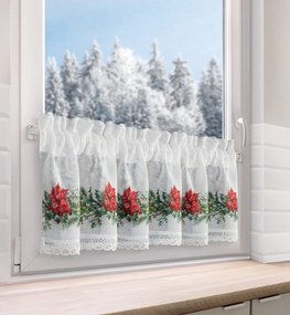 KRÁTKÁ VÁNOČNÍ ZÁCLONA NA PÁSCE XMAS5 150X30 CM VZOROVANÁ
