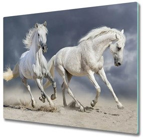 Skleněná krájecí deska Pláž bílé koně 60x52 cm
