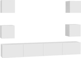 6dílný set TV skříněk bílý kompozitní dřevo 3078663