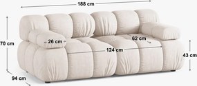 Světle modrá sametová modulární pohovka 188 cm Bellis – Micadoni