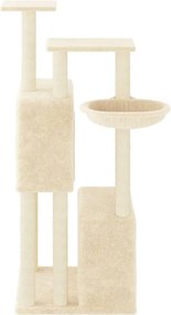Škrabadlo pro kočky se sisalovými sloupky krémové 122 cm 172052