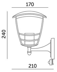 Venkovní nástěnné svítidlo se senzorem TEVIO 1xE27/60W/230V IP54 černá