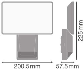 Ledvance - LED Venkovní nástěnný reflektor se senzorem FLOOD LED/27W/230V IP55