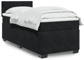 Box spring postel s matrací černá 90x200 cm samet 3288524