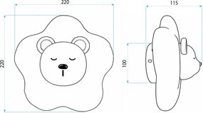 Toolight Toolight, LED nástěnné svítidlo BÍLÝ MEDVĚD, 12W, G181-W, bílá, OSW-07812