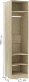 Šatní skříň Mapleton - dřevotříska - 50x50x200 cm | dub sonoma