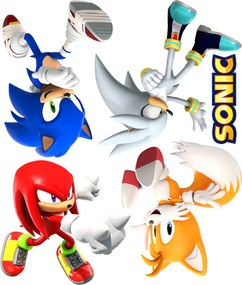Textilní samolepka na zeď "Sonic a přátelé"