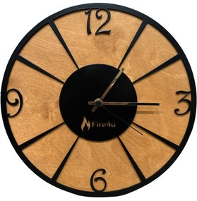 Fire4u Klasik nástěnné hodiny, černé matné, pr.30cm
