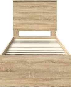Rám postele s čelo Sonoma dub 75 x 190 cm Masivní borové dřevo 3411075