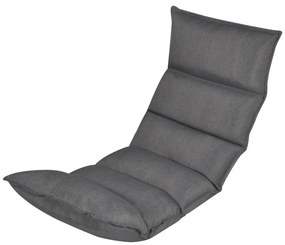 Skládací lenoška na podlahu šedá textil 242397