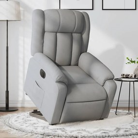 Elektrické zvedací polohovací křeslo světle šedé textil 3205340