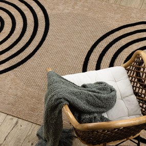 Dywany Łuszczów, Kusový koberec Spark 0688 beige/black, 160x220, béžová, chodba / předsíň
