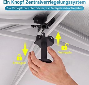 Costway Pavilon výškově nastavitelný párty stan s 6 bočními stěnami a bílými