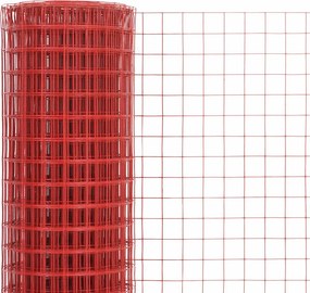 Pletivo ke kurníku ocel PVC vrstva 10 x 1 m červené 143661