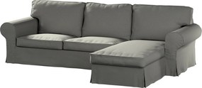 Potah na pohovku IKEA Ektorp 2-místná s lenoškou barva šedá látka pletený vzor