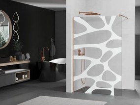 Mexen Kioto, sprchová zástěna Walk-In 100 x 200 cm, 8mm čiré sklo bílý vzor, ​​měděný matný profil, 800-100-101-65-97