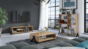 Mazzoni Sestava nábytku VIK Dub Artisan - skříňka POD TV + TV stolek/konferenční stolek + REGÁL | NÁBYTEK DO OBÝVACÍHO POKOJE