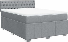 Box spring postel s matrací světle šedá 160 x 200 cm textil 3287126