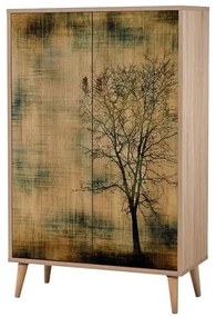 Dřevěná skříň Ananias Tree, výška 127 cm