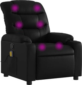Masážní polohovací křeslo černé, umělá kůže 3206847