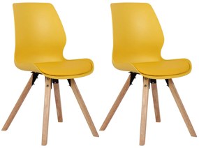 Jídelní židle Carnforth - 2 ks - umělá hmota | žluté
