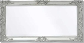 Nástěnné zrcadlo barokní styl 100 x 50 cm stříbrné 243681