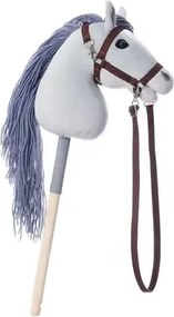HOPPIHORSE Kůň na tyči A4 šedá / Plyšová hračka