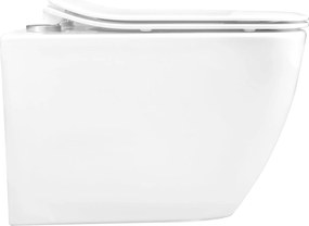 Rea Martin - závěsná WC mísa Rimless 51x37 s pomalu-padajícím sedátkem, bílá, REA-C8006