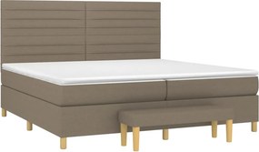 Box spring postel s matrací taupe 200x200 cm textil 3137265