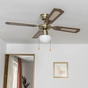 ZEVENTI - Stropní ventilátor NAVAGIO 1xE27/60W/230V hnědá