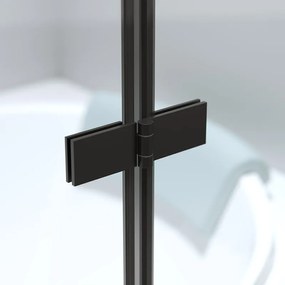 BPS-koupelny Trojdílná vanová zástěna HYD-PR05 120x140 černá/transparent