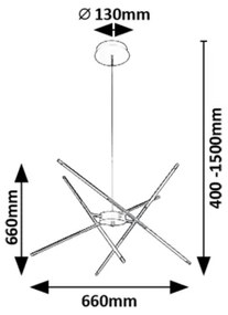 Rabalux 72339 - LED Lustr na lanku HENLI2 LED/40W/230V 3000K zlatá